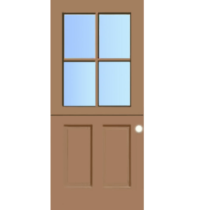 144 4-Lite Dutch Doug Fir Wood Entry Solid Door — Lux Doors