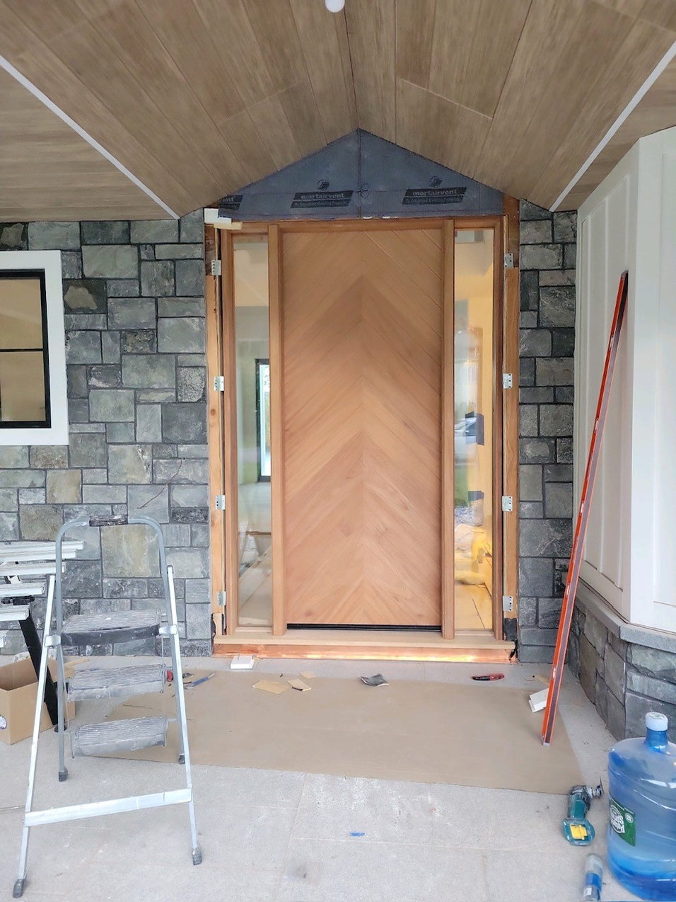 Chevron - Exterior Modern Entry Solid Wood Front Door — Lux Doors