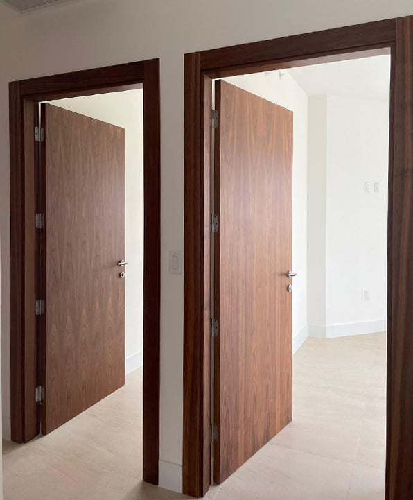 Interior Flush Rift Cut Walnut Solid Core Stain Grade Modern Door — Lux Doors