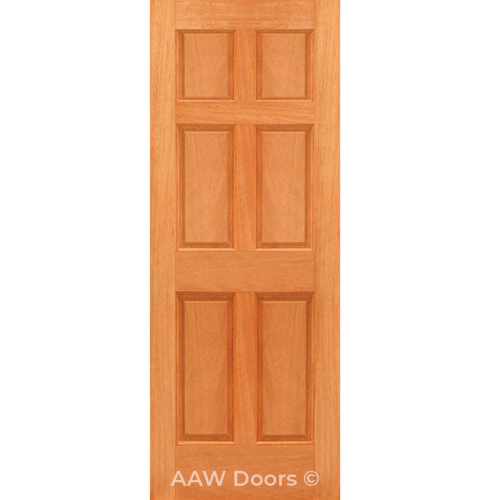 Six Panel Modern Classic Wood Door — Lux Doors