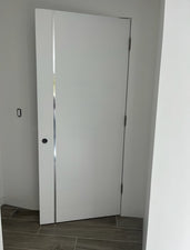Axel - Interior Solid Core Primed White Door with Solid Aluminum Inlay ...