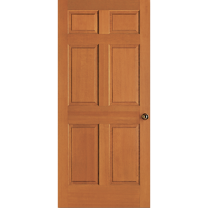 Interior Raised 6-Panel Stain Grade Doug-Fir Wood Door — Lux Doors
