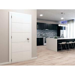 Melrose - Interior Flush Primed Solid Core Door with Horizontal Groove ...